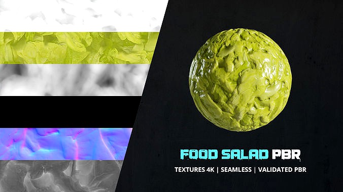 Textures Food Salad 4k Pbr - 16bit - 01 3d model