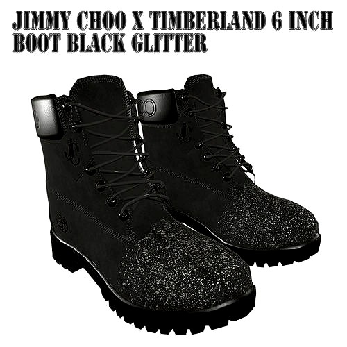 Jimmy Choo X Timberland 6 Inch Black Glitter Boot Low Poly PBR 3d model