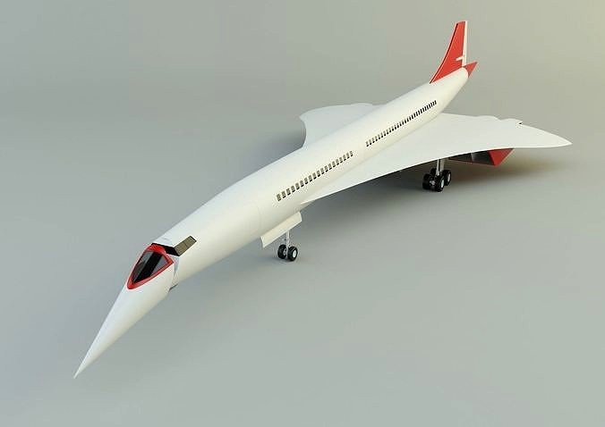 concorde passenger plane model 3d