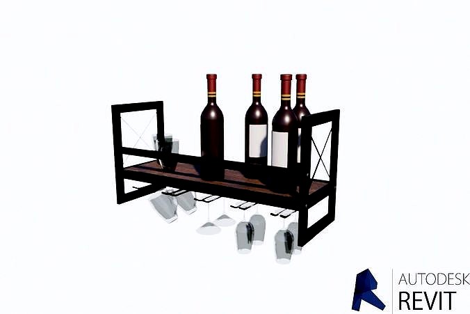 Wine shelf -Revit 2018- 3d model