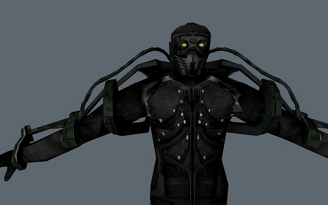 Cyberpunk Cyborg Character - Unrigged Mobile Ready 3D model