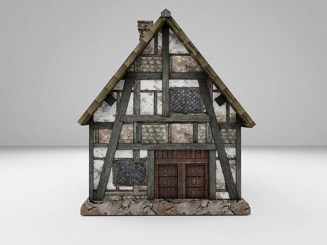 Low Poly Medieval House 2 3d model