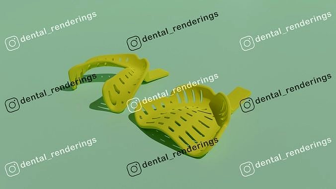 Dental impression trays for edentulous patients STOCK TRAY 3d model