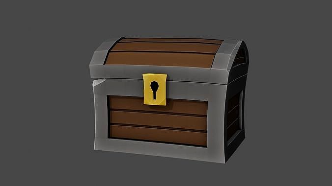 Stylized low poly Chest Game Ready 3d model