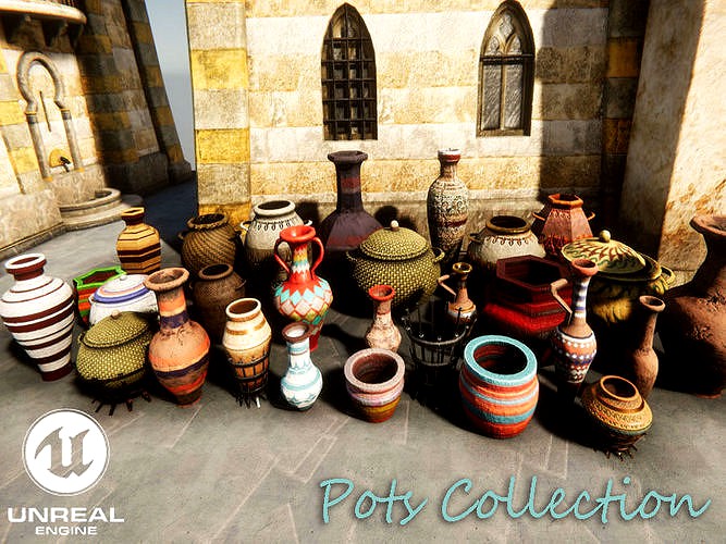 Pots Collection Unreal Engine 3d model