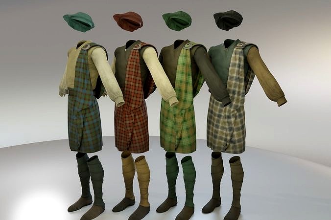 Scottish Highlander Man kilts 3d model