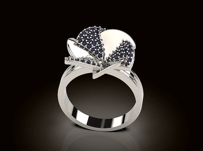 Flower ring silver gold printable jewelry 3D model | 3D