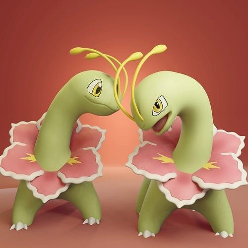 Pokemon - Meganium with 2 poses | 3D model