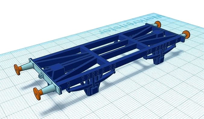21 feet 00 gauge wagon chassis | 3D model