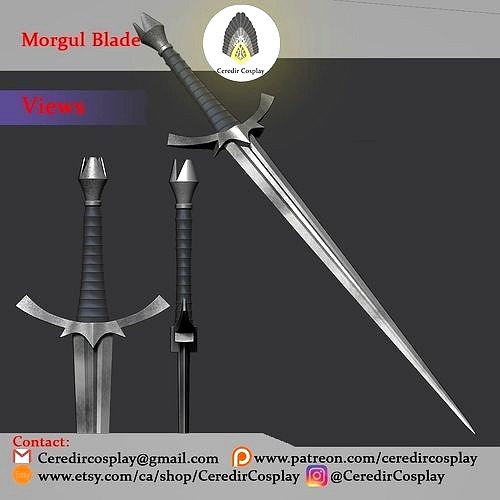 Morgul Blade Witch King Sword lord of the rings 3D digital dl | 3D model