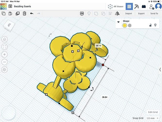 Gold flower ring stl | 3D model