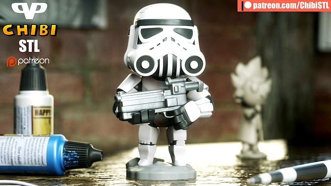 Stormtrooper Chibi STL for 3D Printing ChibiSTL 3DXM | 3D model
