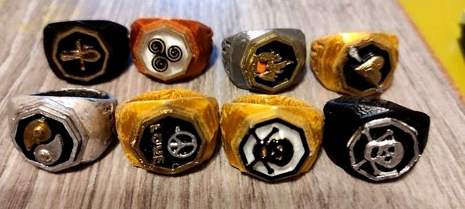 10 RINGS SYMBOL PRINTABLE ON CREATIVE UNDER | 3D model