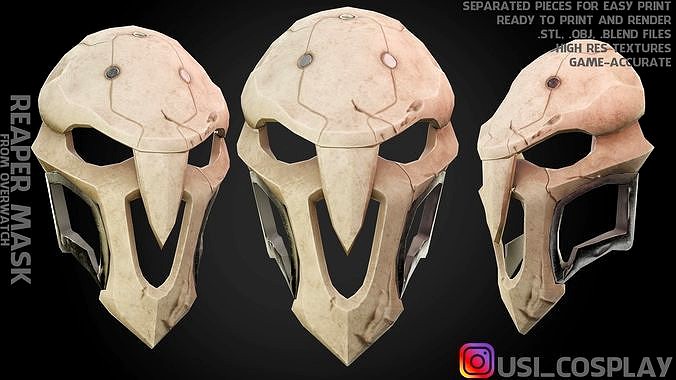 OverWatch Reaper Mask for Cosplay | 3D model