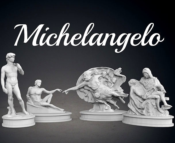 Pack of Michelangelos Low Poly Masterpieces | 3D model