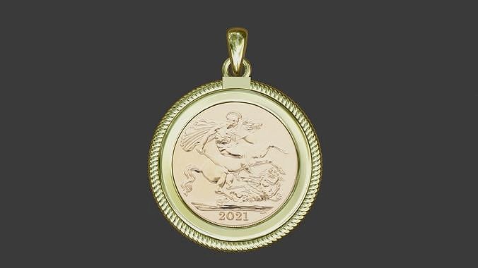 Full sovereign gold bezel mount | 3D model