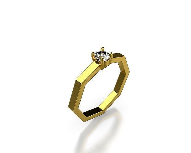 Octagon Ring 3d Print Model | 3D