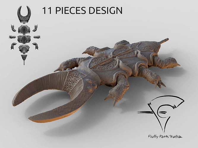 Parasitic Being Sci-fi creepy alien bug Neutral 3D print model | 3D