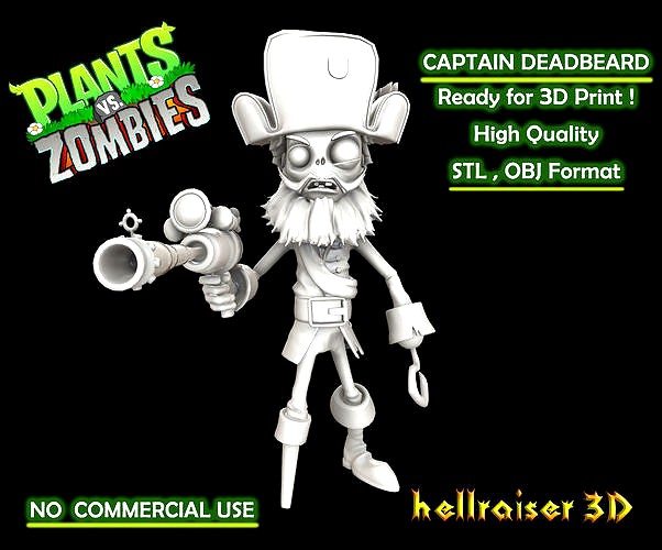 Plants vs Zombies - Captain Deadbeard - Pirate | 3D model
