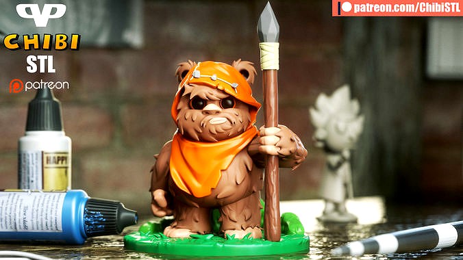Ewok Chibi STL for 3D Printing ChibiSTL 3DXM | 3D model