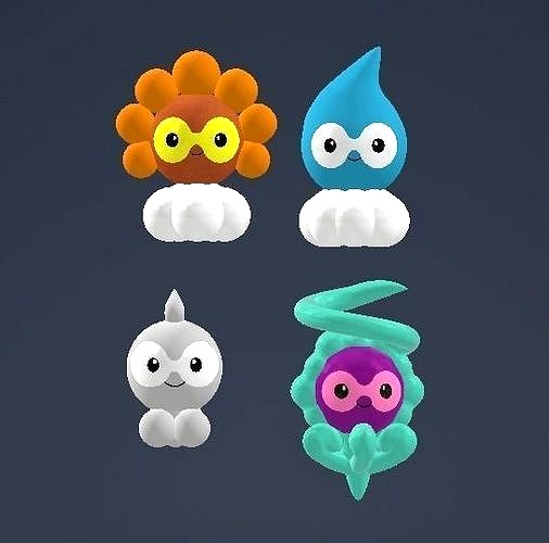 All types Castform from Pokemon Pokemon Go Printable | 3D model