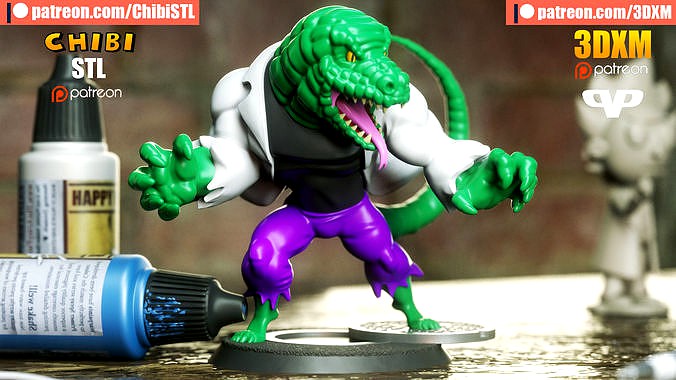 Marvel United Lizard Chibi STL for 3D Printing ChibiSTL | 3D model