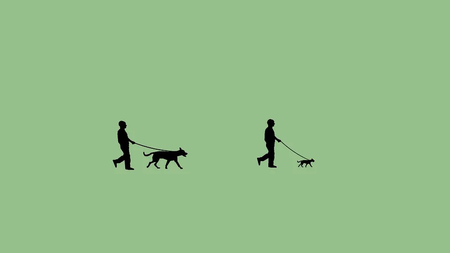 Small dog/Large dog pictogram 3d model