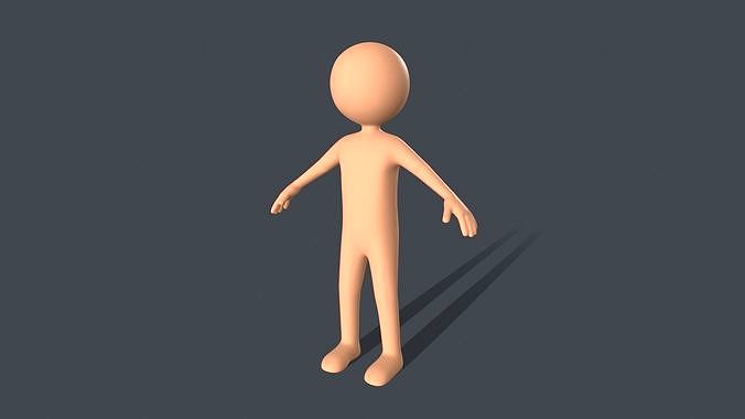 Low Poly Game Ready Stickman Rigged 3d model