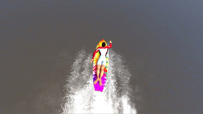 Surf Board Animation 3d model