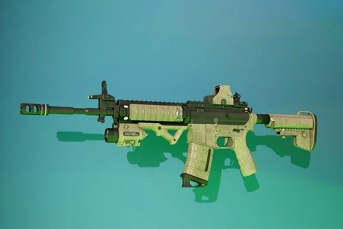 M4A1 -TEXTURES - BLEND - ATTATCHMENTS 3d model