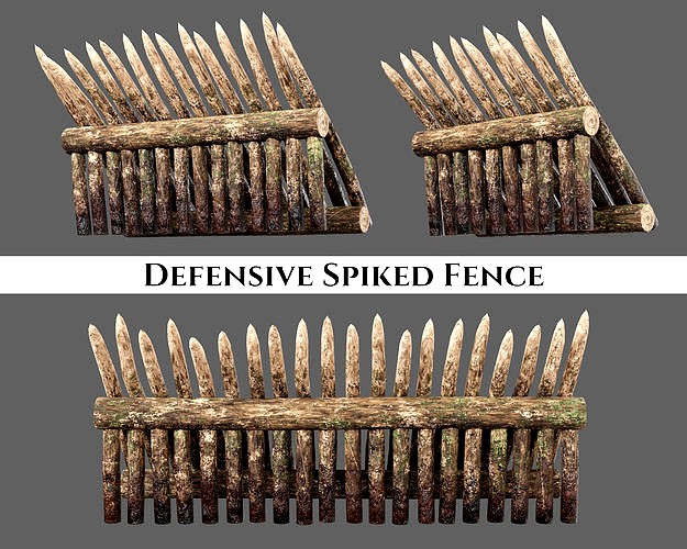 Medieval Defense Spike Fence 3d model