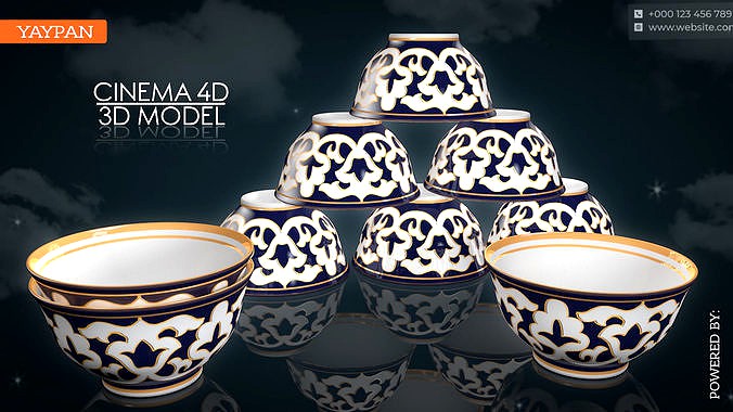 Uzbek piyola paxta gulli 3d model