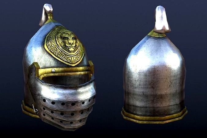 Knight lion helmet 3d model