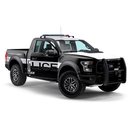 Ford F 150 Raptor Police Rigged 3d model