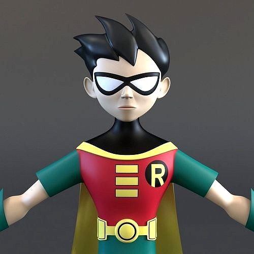 Robin Cartoon Character Rigged for Cinema 4D 3d model