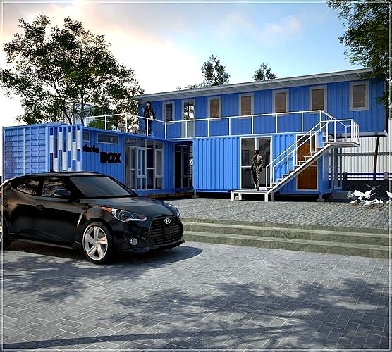 shipping container office 3d model