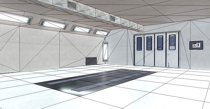 Paint Booth Low Poly VR AR Mobile optimized 3d model