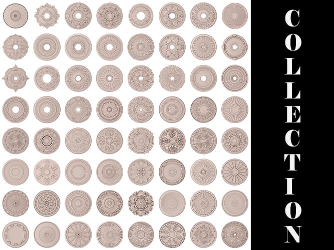 64 Classic Ceiling Medallion Collection 3d model