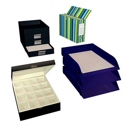 desk boxes 3d model