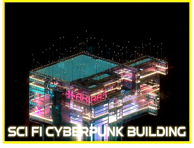 Sci-Fi Cyberpunk Futuristic City Skyscraper Building 80 3d model