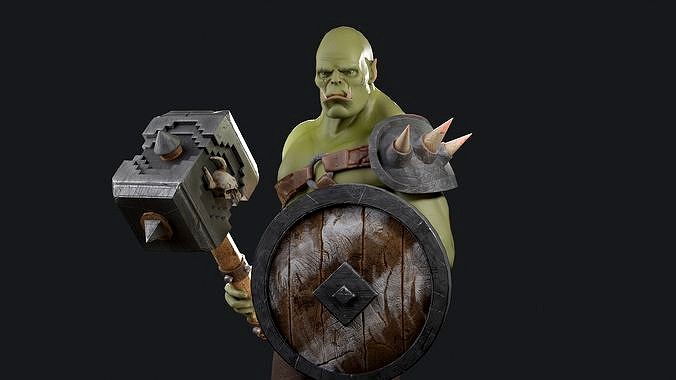 Orc Game ready low-poly model 3d