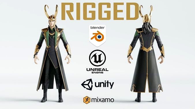 Loki Cartoon theme RIGGED 3d model