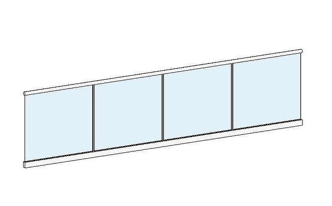 Glass railing with curtain system R2022 3d model