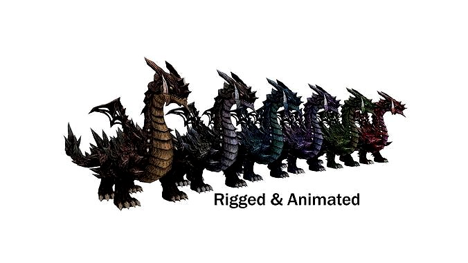 Dragon Pack - Fully Rigged and Animated 3d model
