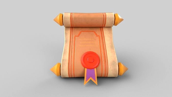 Stylized scroll 3d model