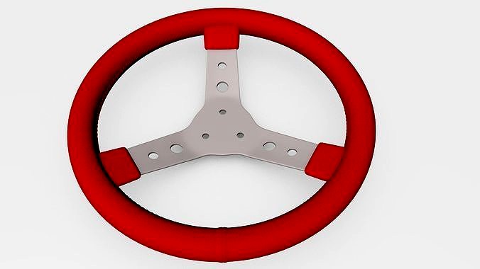 Realistic 3D model racing steering wheel for sport car