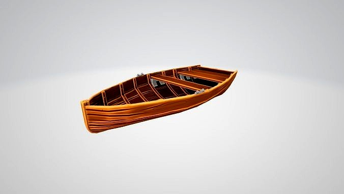 Stylized Wooden Boat 3d model