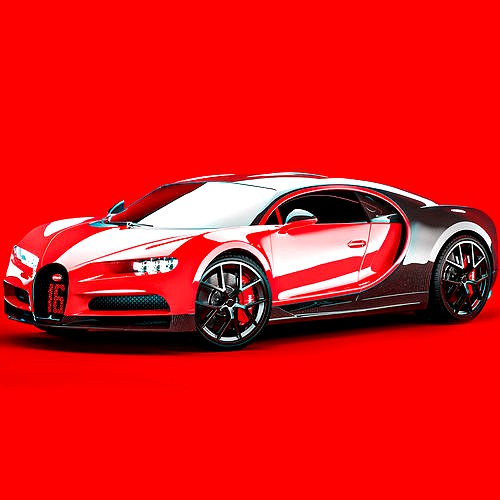 Bugatti Chiron Sport 2021 Red Premium 3d model