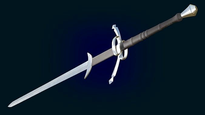 Medieval Realictic Two-Handed Great Sword Middle-poly Game ready 3d model