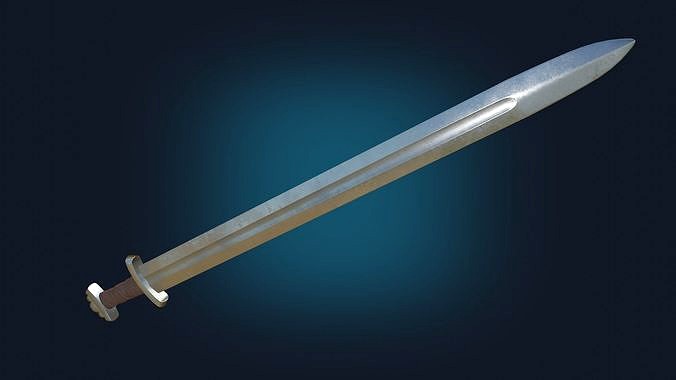 Medieval Realistic Viking Sword Middle-poly Game ready 3d model